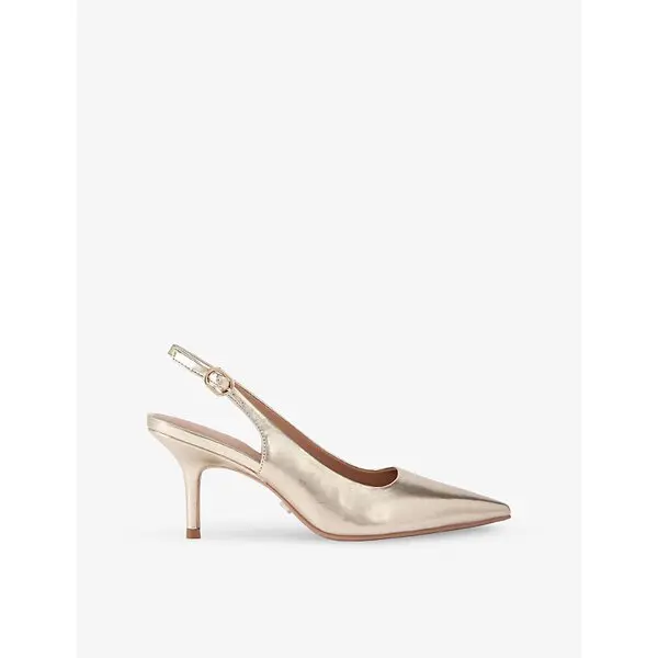 Carvela Metallic Faux-leather Slingback Courts - Gold