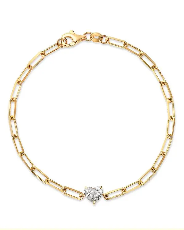 MOON & MEADOW 14k Diamond Paperclip Bracelet