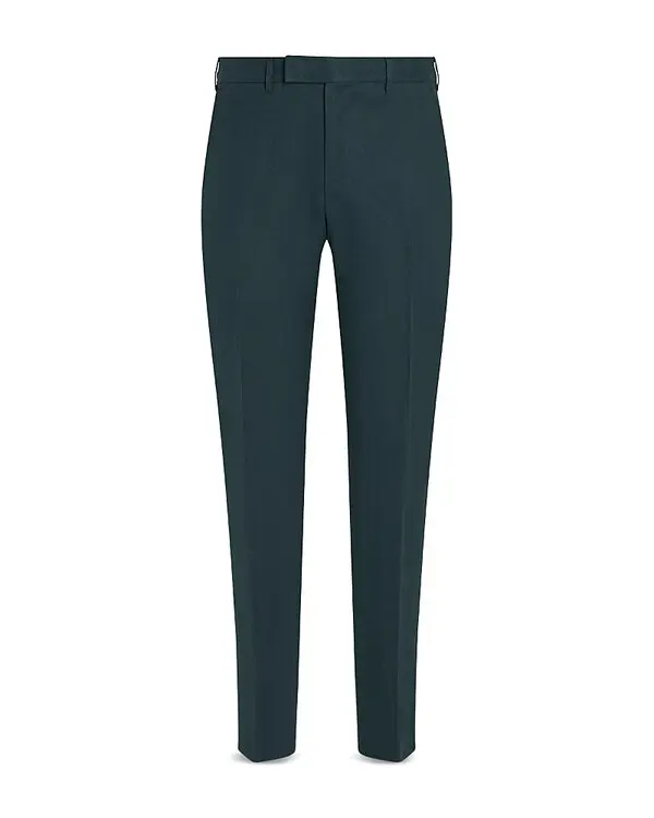 Zegna Oasi Lino Slim-fit Trousers - Dark Teal Blue