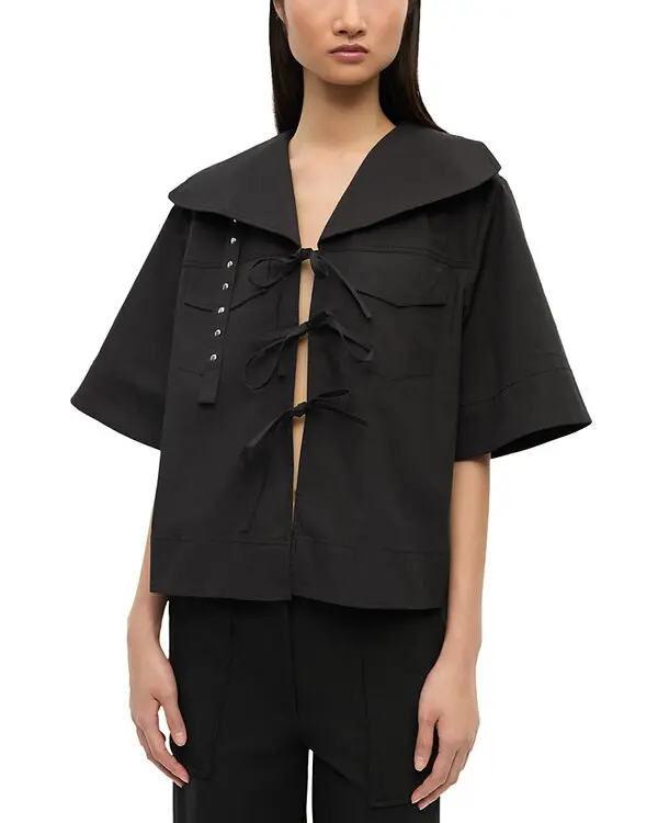 GANNI Stretch Cotton Blouse
