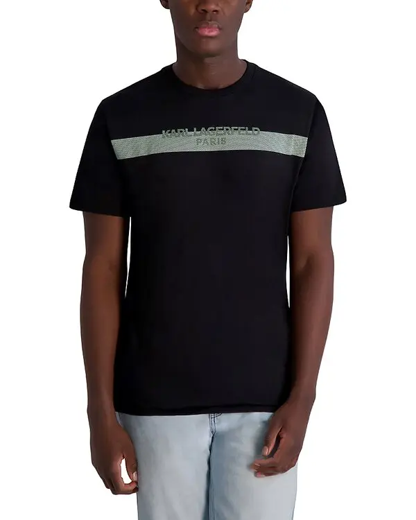 Karl Lagerfeld Paris Textured Chest Stripe Tee