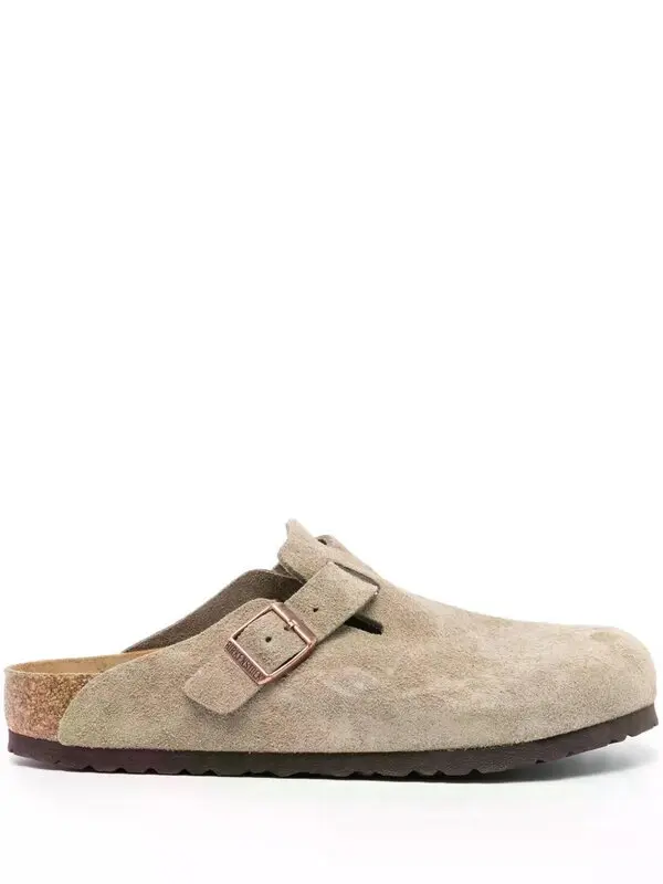 BIRKENSTOCK Boston Suede Slippers - Brown