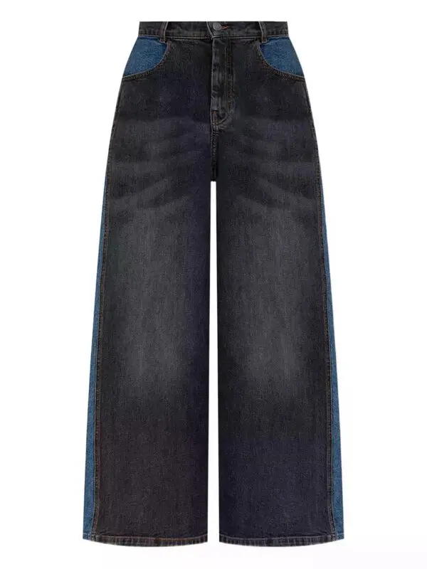 Munthe Contrast Panel Wide Leg Jeans