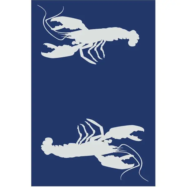 MAD MATS Double Lobster Blue & White