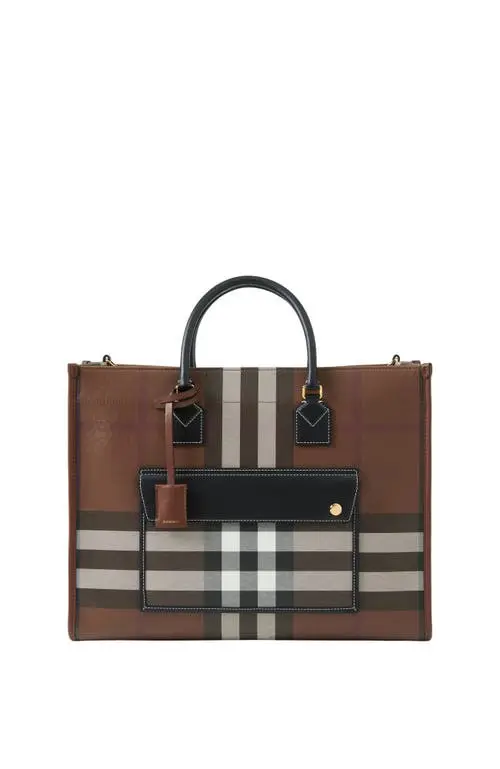 Burberry Medium Freya Tote - Dark Birch Brown