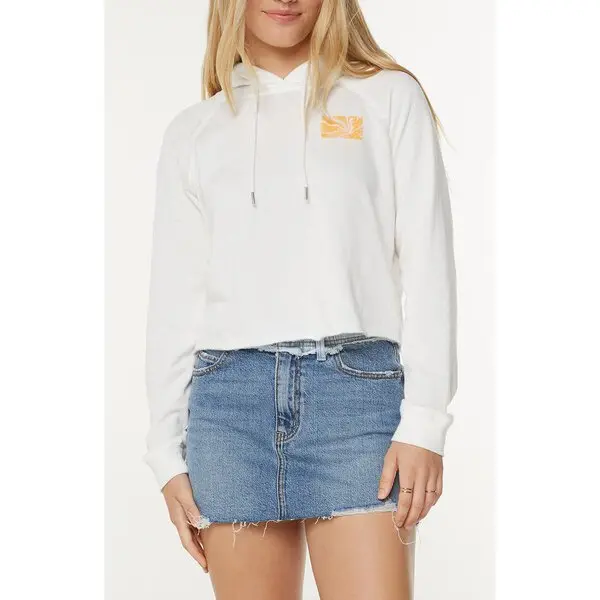 Roxy Graphic Cropped Fleece Hoodie