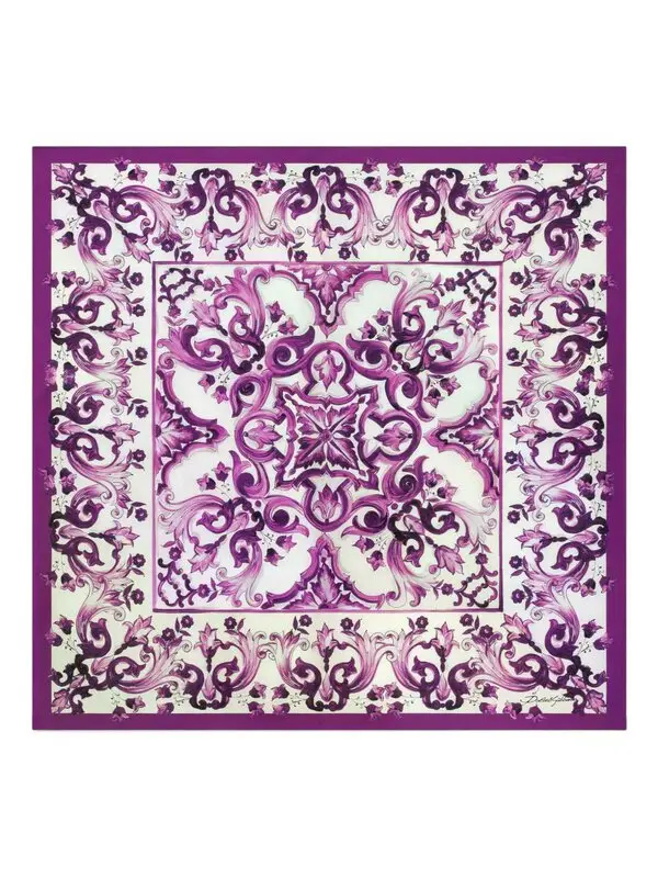 Dolce & Gabbana Majolica-print Scarf - Purple