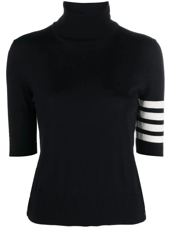 Thom Browne Turtleneck Fine Knit Sweater - Blue