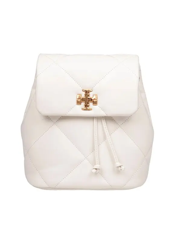 Tory Burch Kira Diamond Quilt Leather Mini Backpack - White