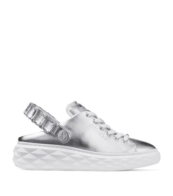 JIMMY CHOO Diamond Maxi Crystal Leather Sneakers