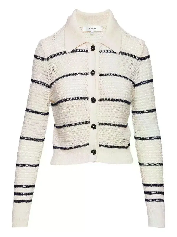 FRAME Striped Cardigan - Neutrals