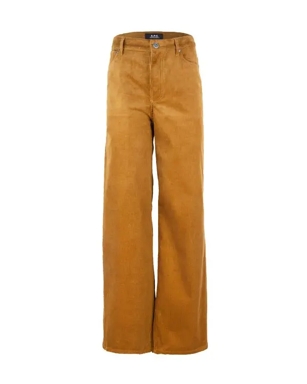 A.p.c. Elisabeth Ribbed Velvet Pants - Caramel