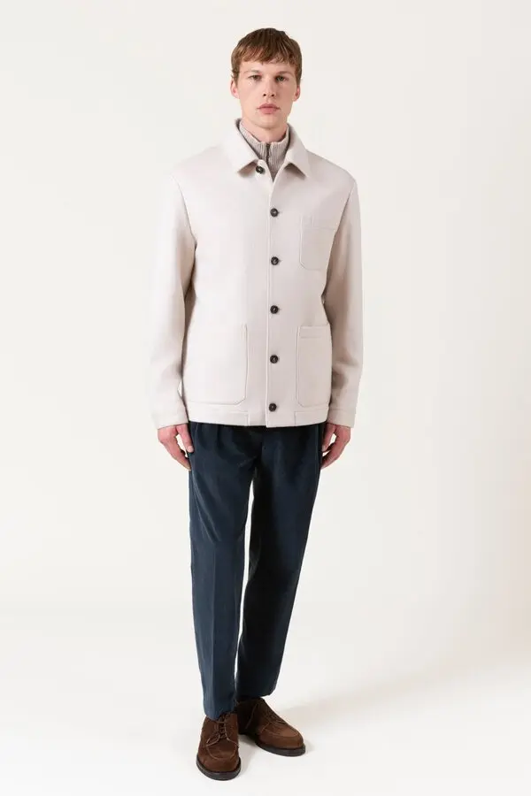 AUTORE Borg Overshirt Jacket - Beige