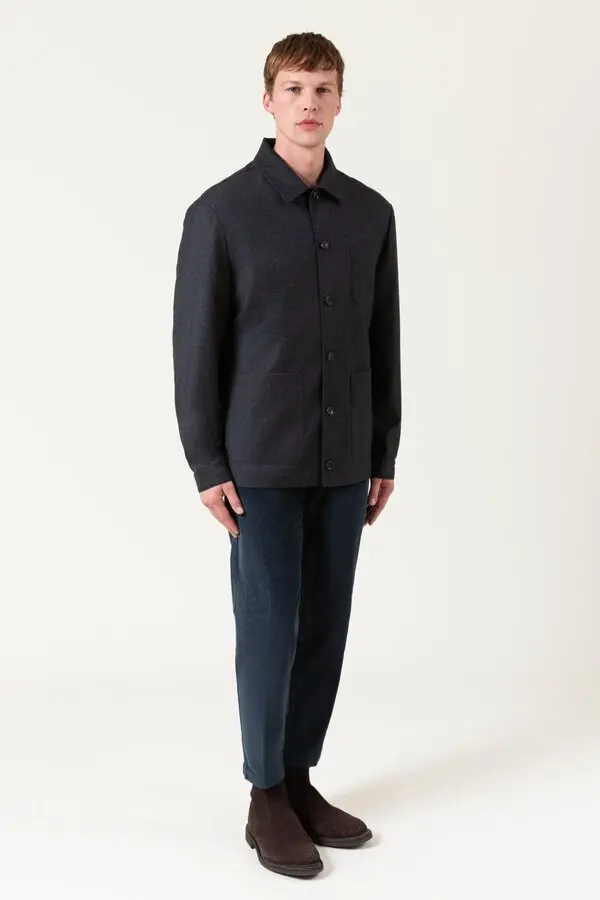 AUTORE Borg Overshirt Jacket - Grigio