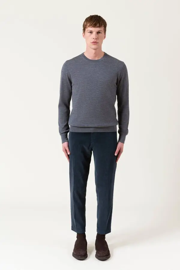 AUTORE Newman Velvet Effect Trousers - Blu