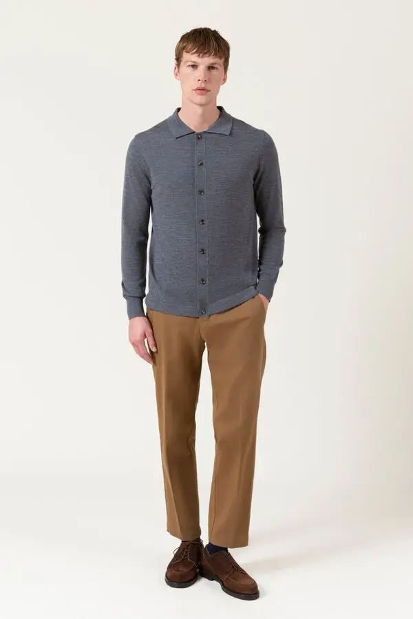 AUTORE Cardigan Freeman In Lana Merino - Grigio