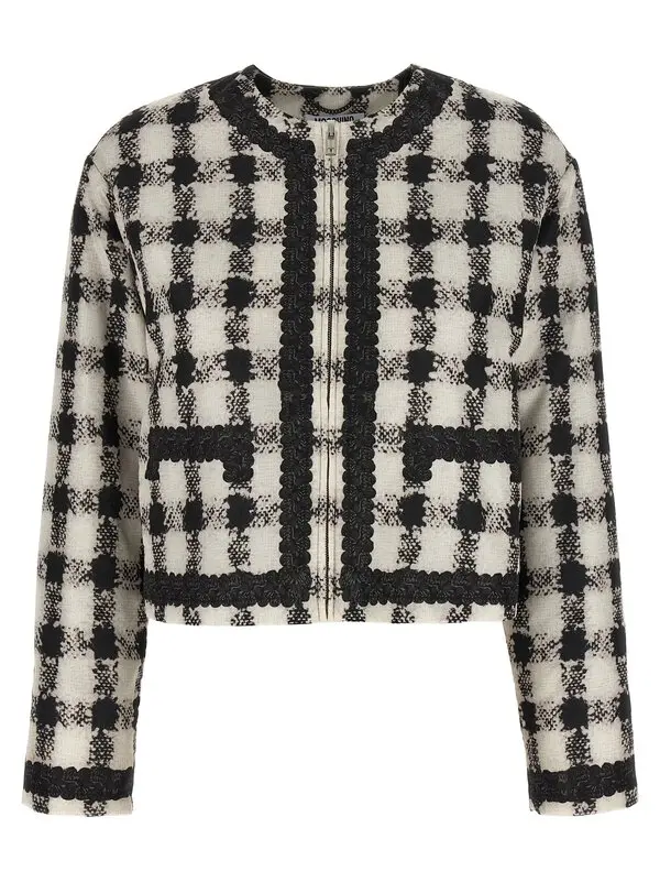 Moschino Printed Short Jacket - White/black