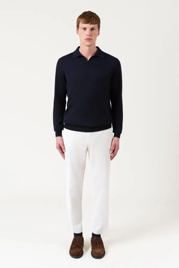 AUTORE Stewart Merino Wool Knit Top - Blue