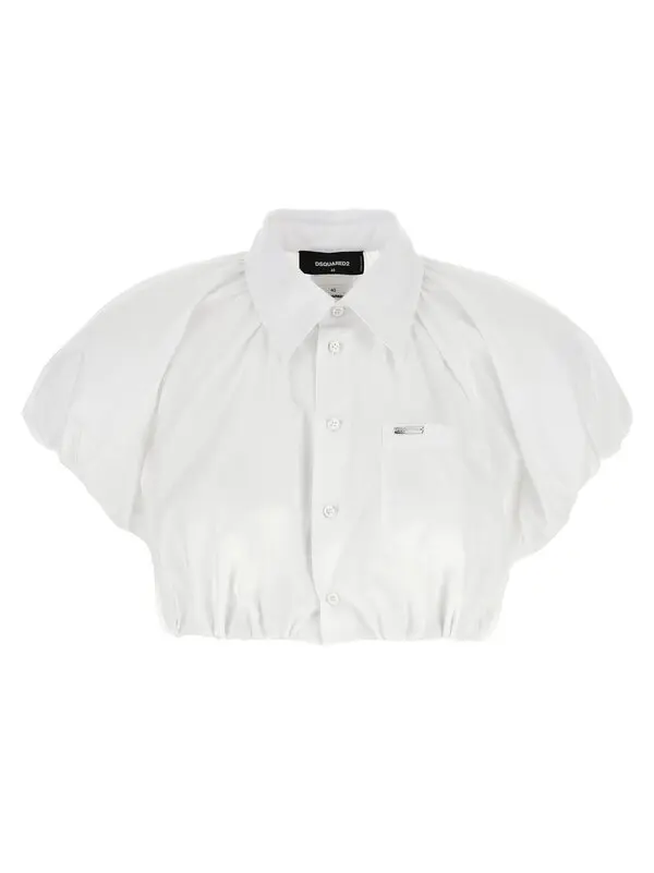 Dsquared2 Cropped Cotton Shirt - White