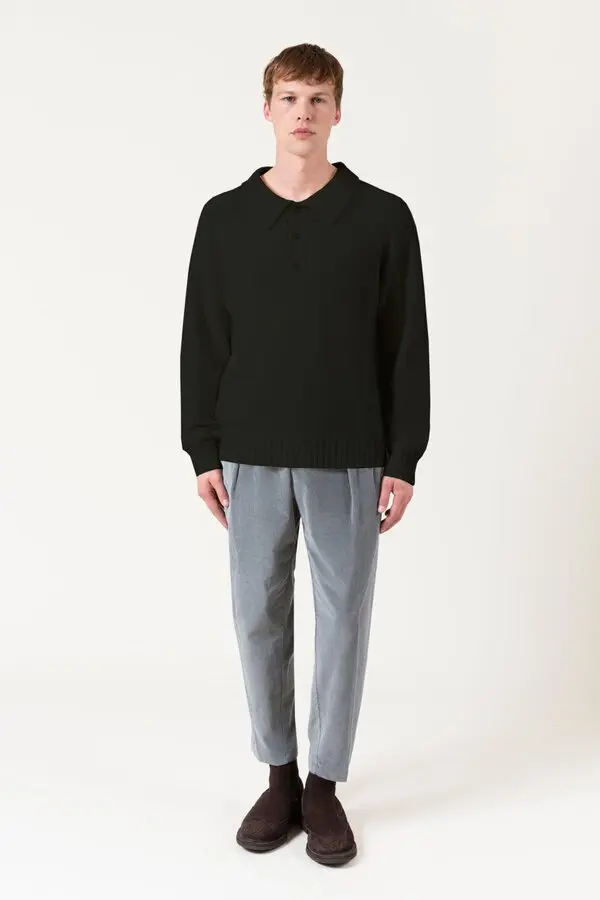 AUTORE Maglia Polo Burton Wool And Cashmere Blend - Verde