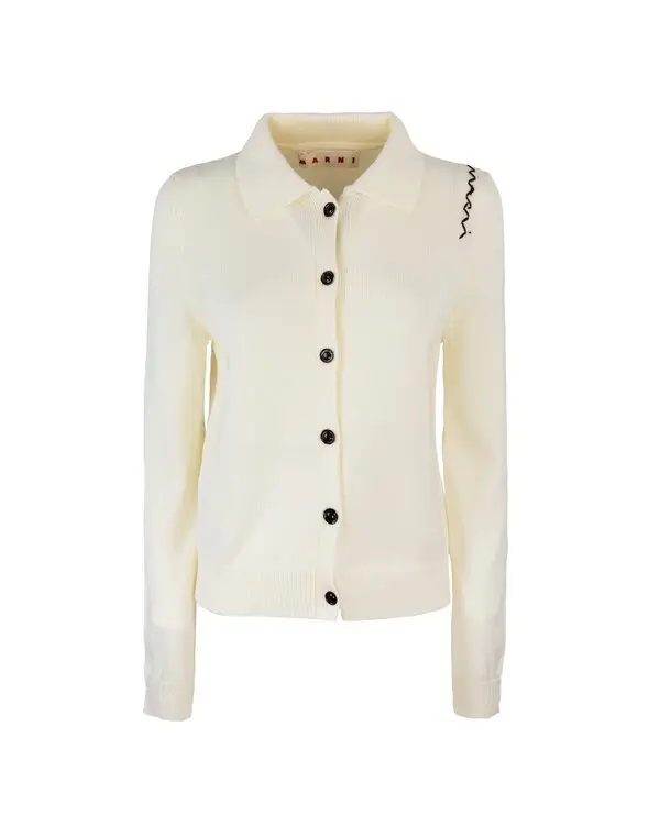 Marni Cotton Cardigan - Snow