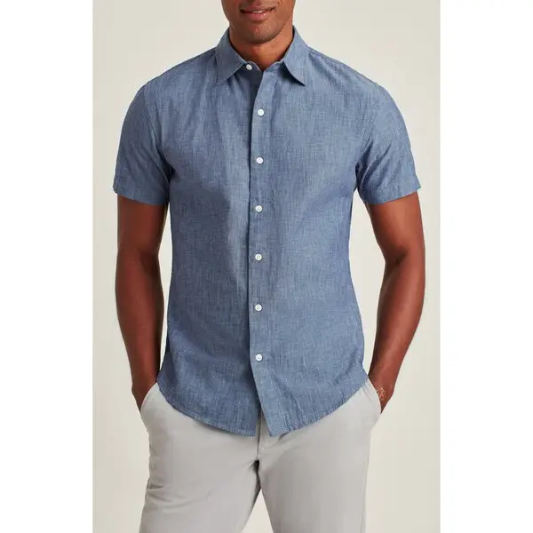Bonobos Riviera Slim Fit Short Sleeve Cotton Chambray Button-up Shirt
