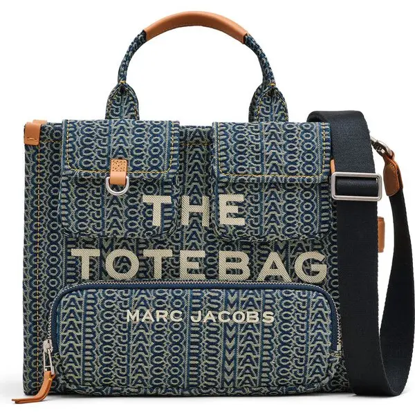 Marc Jacobs Cargo Monogram Denim Medium Tote Bag