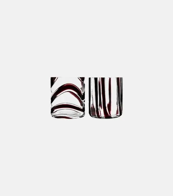 NASONMORETTI Cyrcus Set Of 2 Glass Tumblers - Black
