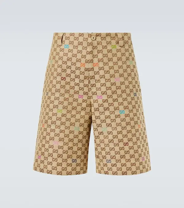 Gucci Gg Fil Coupé Canvas Shorts
