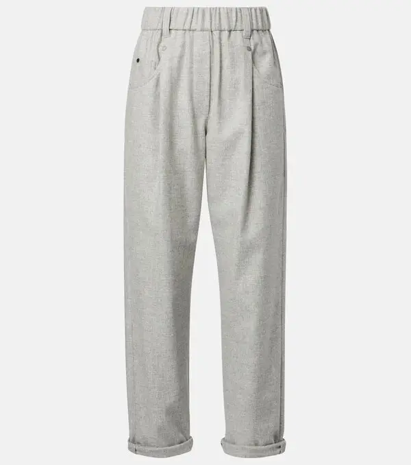 Brunello Cucinelli Cropped Wool And Cashmere Pants