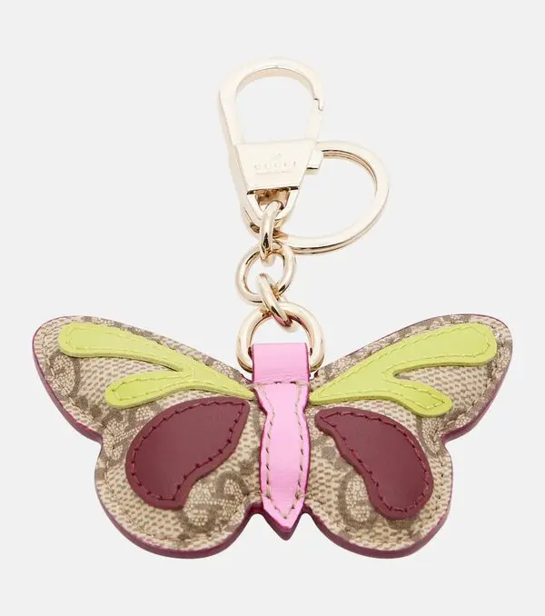 Gucci Gg Leather-trimmed Coated Canvas Bag Charm - Multicoloured