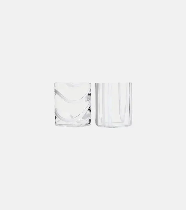 NASONMORETTI Cyrcus Set Of 2 Glass Tumblers - White