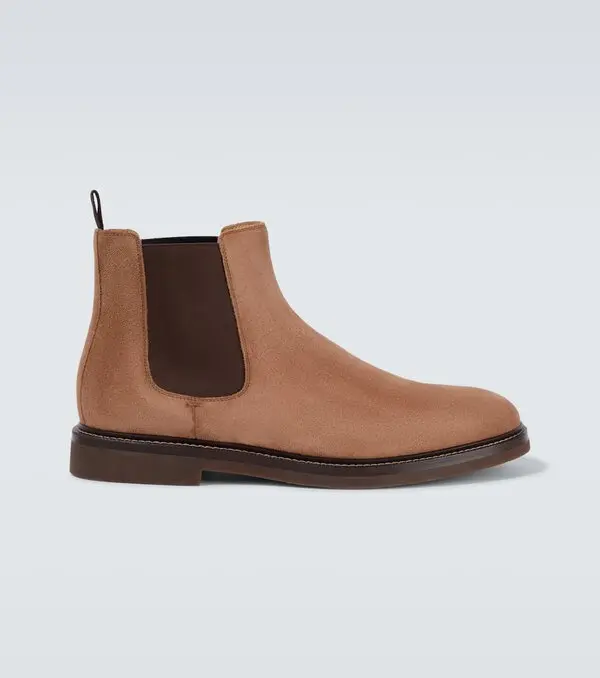 Brunello Cucinelli Suede Chelsea Boots - Brown