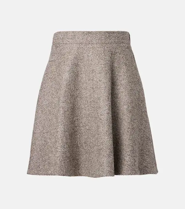Brunello Cucinelli High-rise Wool-blend Miniskirt