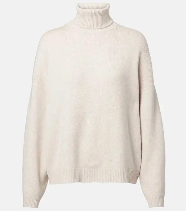 Brunello Cucinelli Cashmere Turtleneck Sweater - Beige