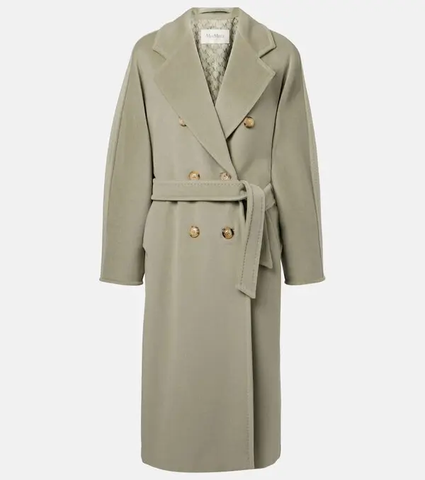 Max Mara Madame Belted Wool And Cashmere Coat - Green