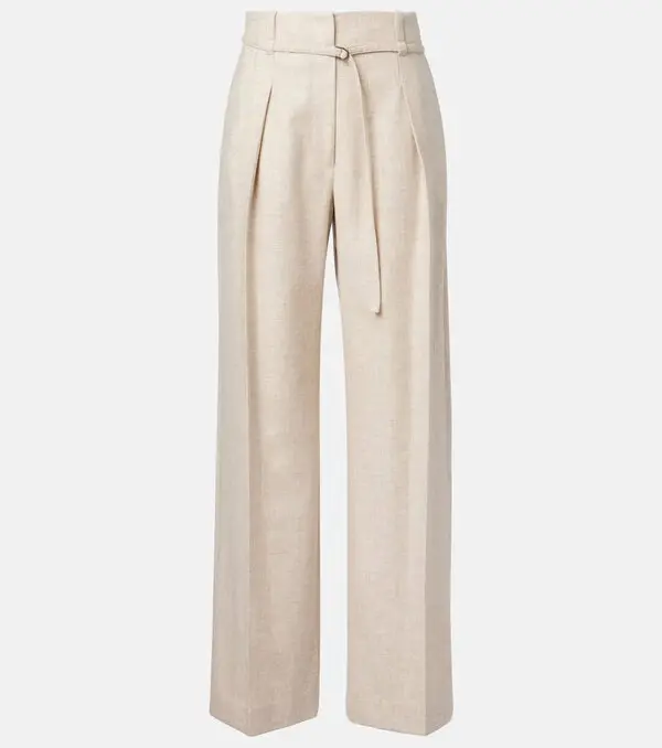 Brunello Cucinelli Belted Wool And Cashmere Wide-leg Pants
