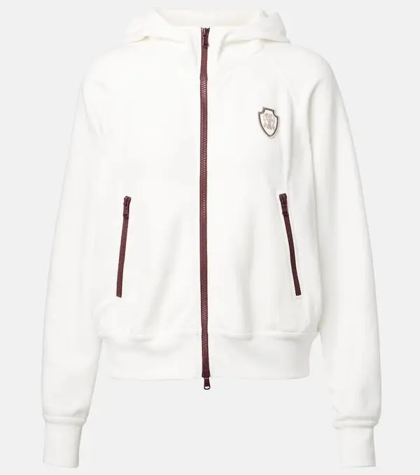 Brunello Cucinelli Cotton-blend Piqué Hoodie - White