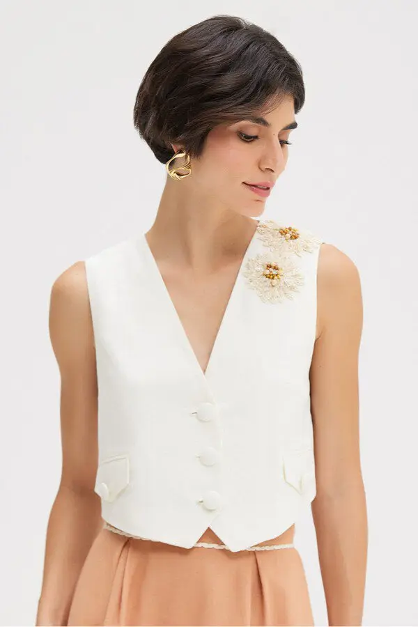 PatBO Tropic Linen Vest