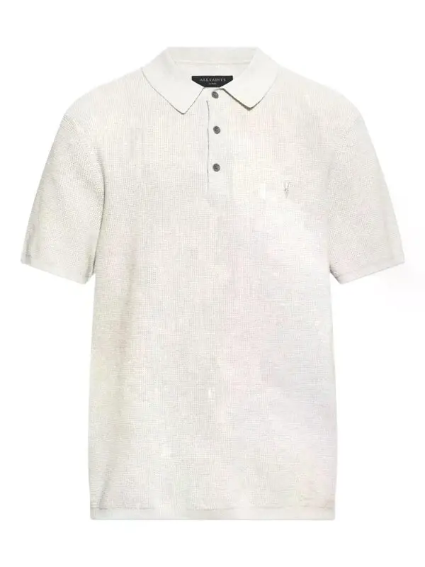 All Saints Aspen Textured Polo Shirt