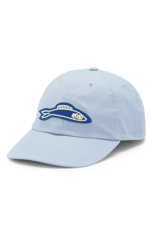 Clare V. Fish Patch Baseball Cap - Sky Blue Cobalt Sardine