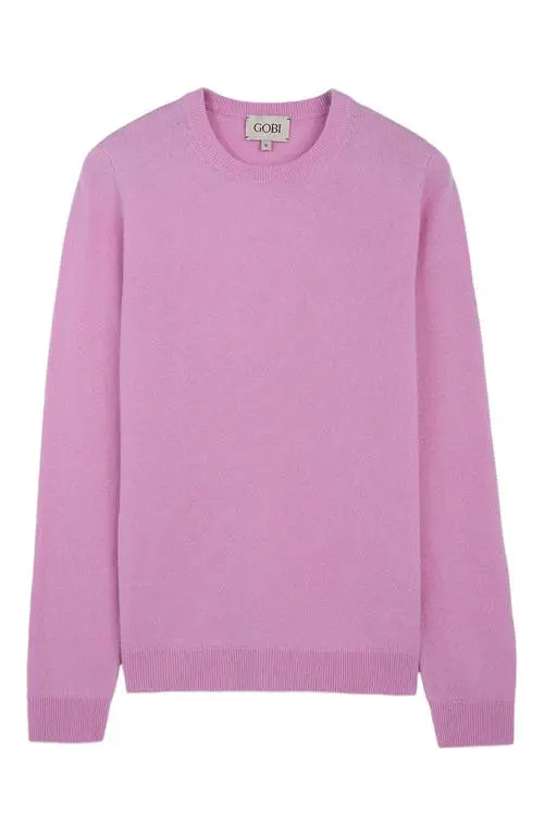 GOBI MONGOLIAN CASHMERE Cashmere Crew Neck Sweater - Pink Frosting