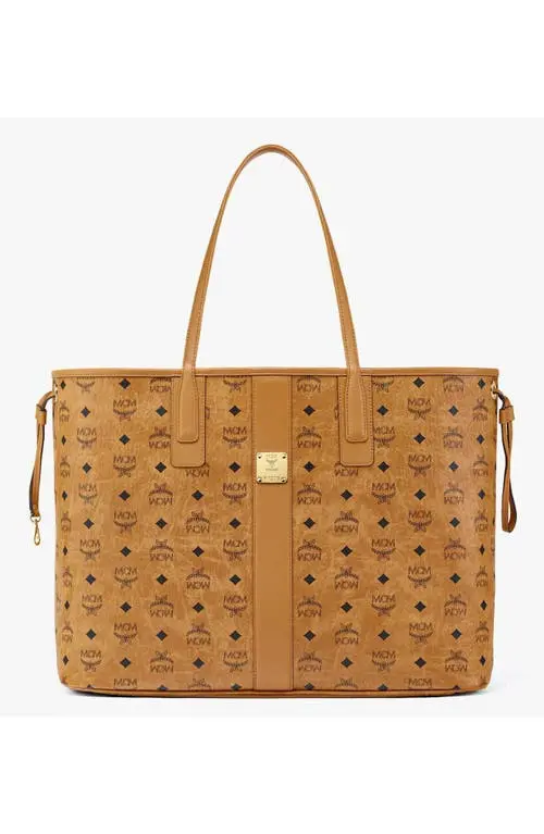 Mcm Large Reversible Liz Shopper - Cognac