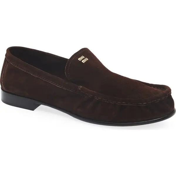Miu Miu Suede Moc-toe Loafer - Moro
