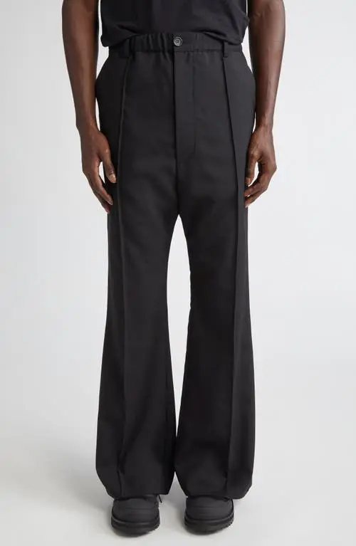 Marni Pintuck Wool Flare Leg Pants