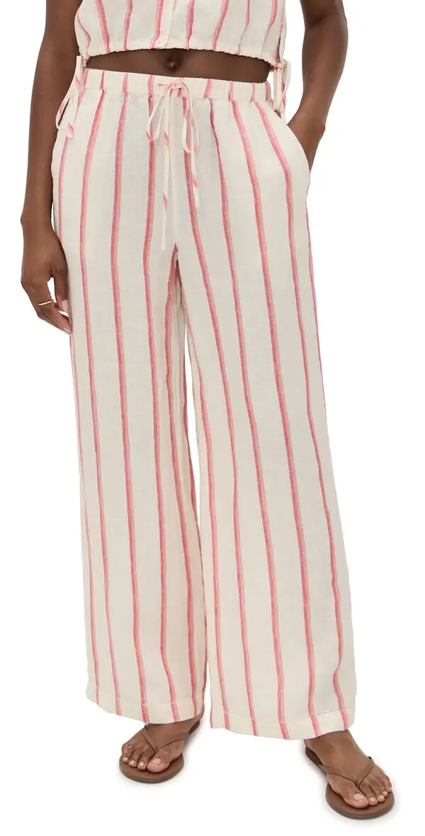 Birds Of Paradis Vera Wide Leg Pants - Pomme Stripe