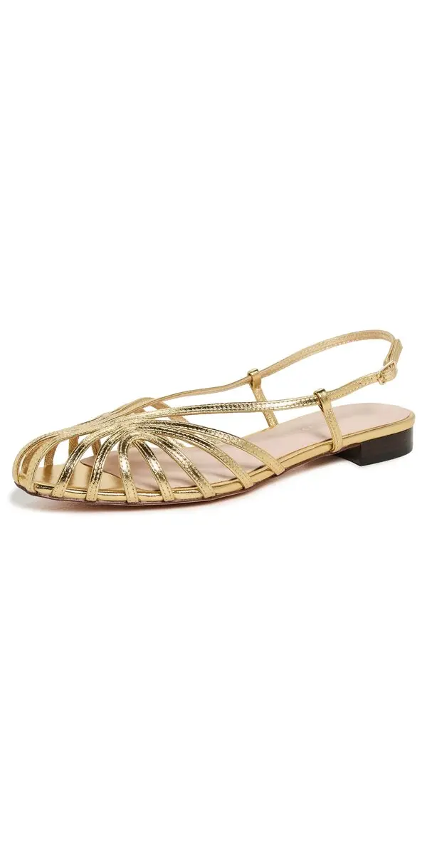 LOEFFLER RANDALL Devon Lattice Slingback Sandals - Gold
