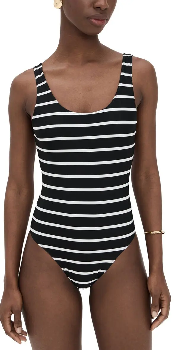 ANINE BING Jace Piece - Black And White Stripe
