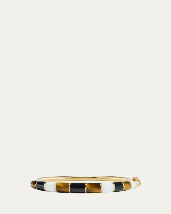 ORLY MARCEL 18k Yellow Gold Inlay Bangle Bracelet
