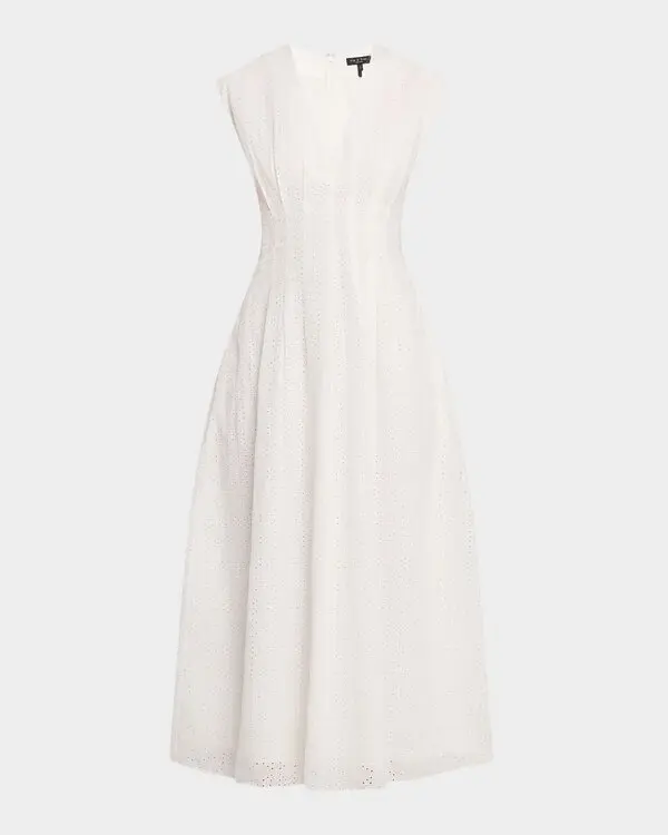 Rag & Bone Ines Embroidered Ramie Dress - Whtem